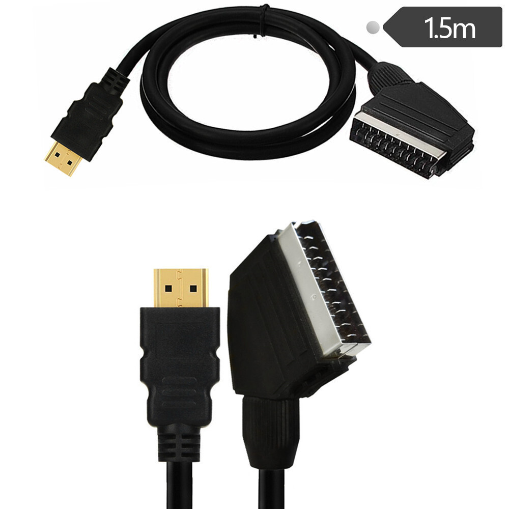 Scart Male Broom Head Cable 21P Male to HDMI 19P Pin Audio Cable ...