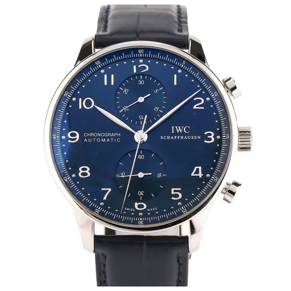 Iwc IWC โปรตุเกส Blue Face Chronograph Automatic Mechanical Men 's ...