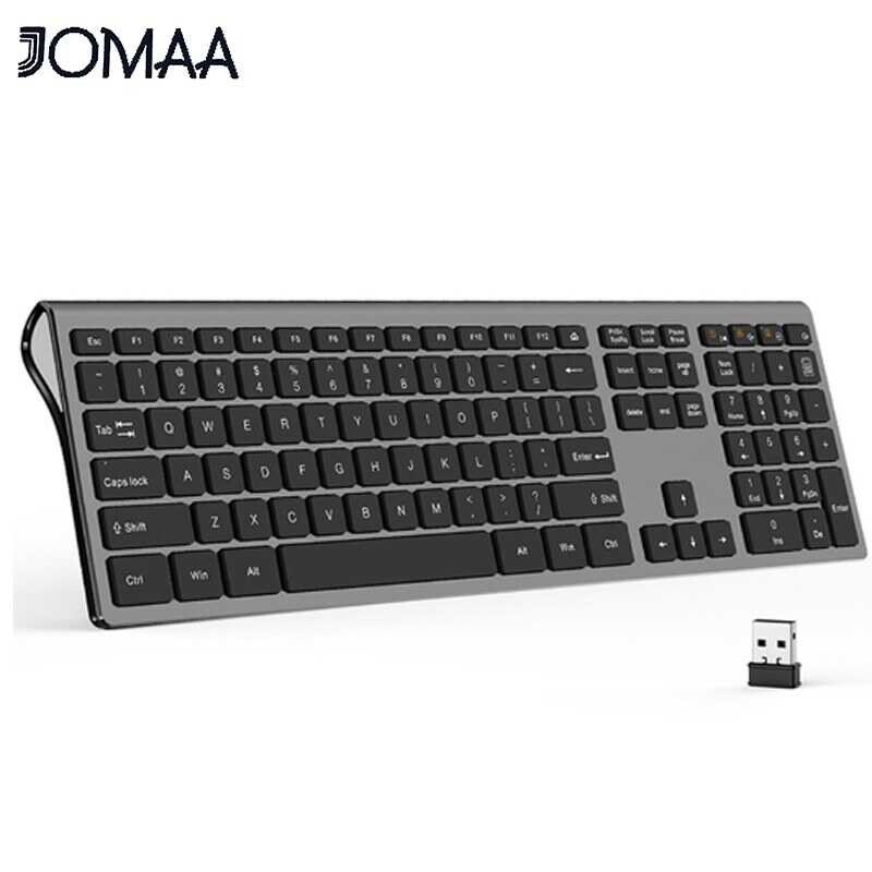 Wireless Jomaa Usb Ergonomic Scissor Design Keys Full Size Slim Office Computer Keyboard Russian