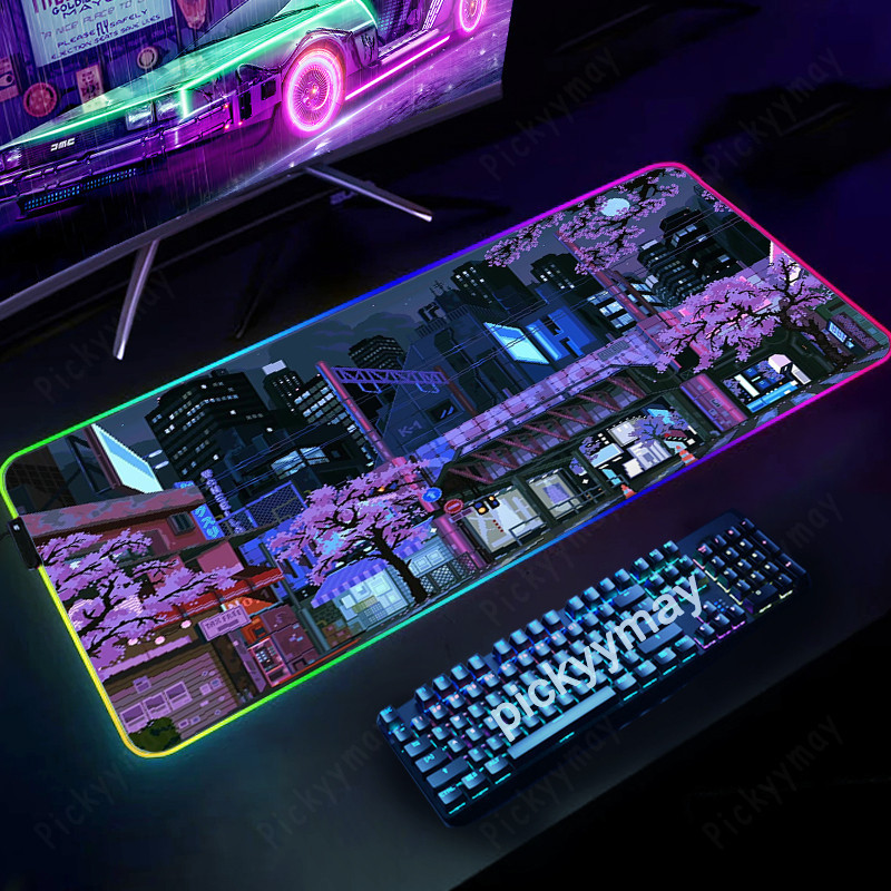 Pixel Art RGB Gaming Mousepads 900x400 โต๊ะ Pad คีย์บอร์ด LED Gamer ...