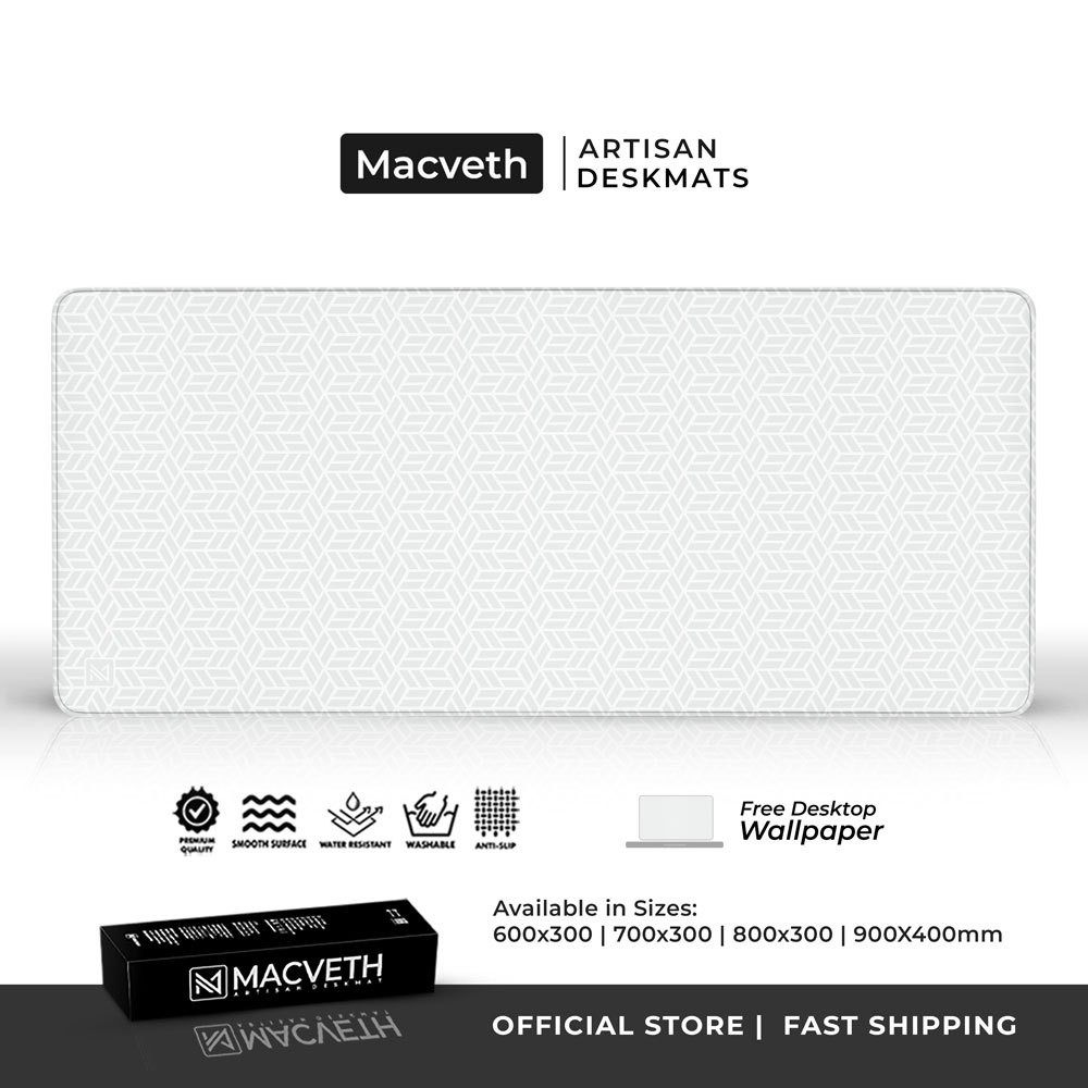 ในสต็อก Macveth Artisan Deskmat | แผ่นรองเมาส์ Hexa-White | แผ่นรอง ...