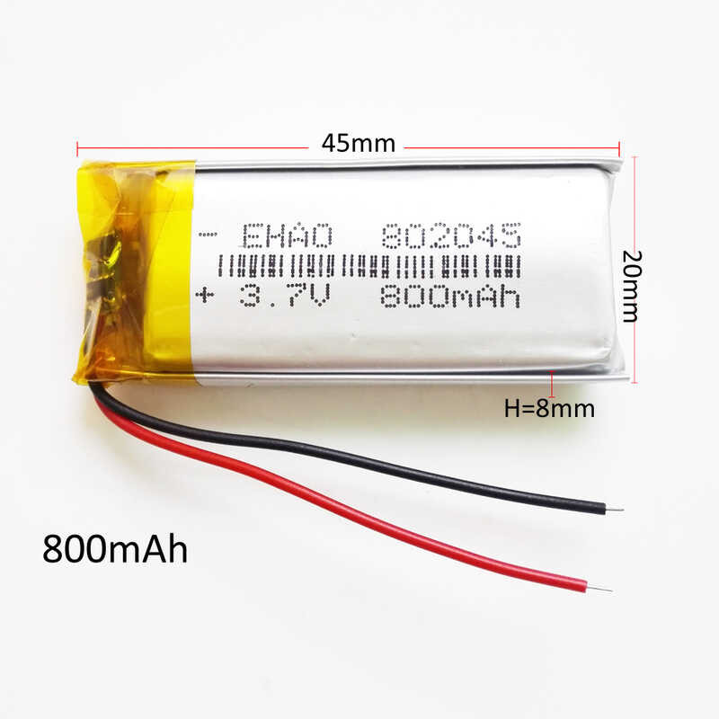 3 X 3.7V 800Mah Lipo Polymer Li-Ion แบตเตอรี่แบบชร์จไฟได้ 802045 สำหร .7V | Shopee Thailand