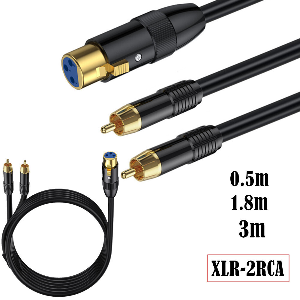 One Point Two Y-Type Wire Alloy Shell Gold-Plated Head XLR หญิง Dual ...