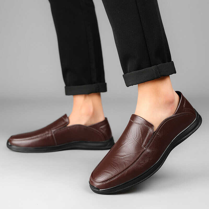 5 Clarks_ คอลเลกชัน Cambro Step Men รองเท้าหนังสีดำแบบสวมสบาย | Shopee ...