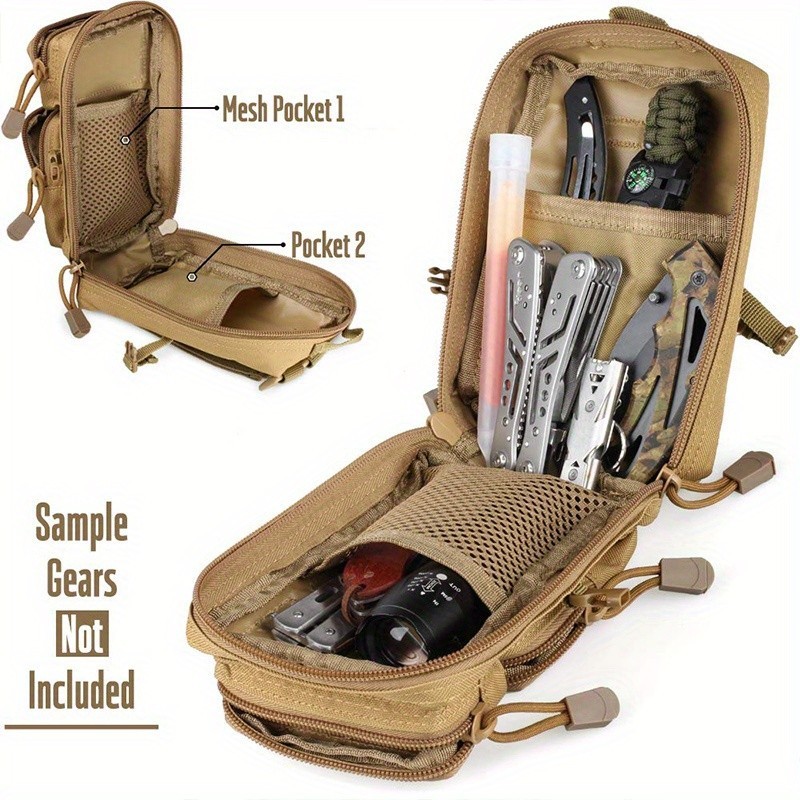 Luc Molle กระเป๋าเป้สะพายหลัง EDC ใส่โทรศัพท์มือถือ 2 ช่อง คาราบิเนอร์ ...