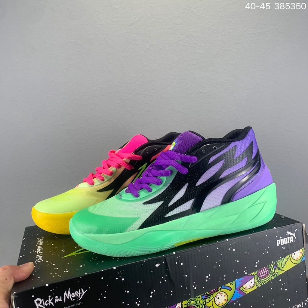 Hot Mb1 × Puma Rick และ Morty รองเท ้ าบาสเก ็ ตบอลดูดซับแรงกระแทก ...