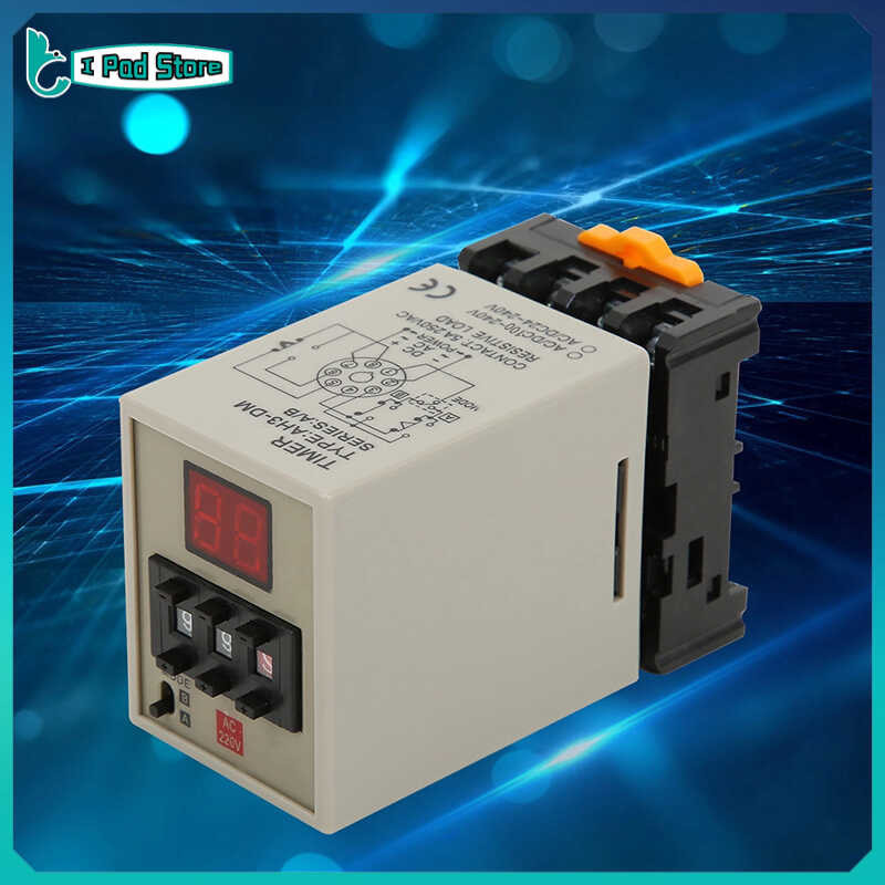 Delay Timer Relay Digital Display A/B Dual Mode With Base High Accuracy Ac220v Ah3-Dm | Shopee ...