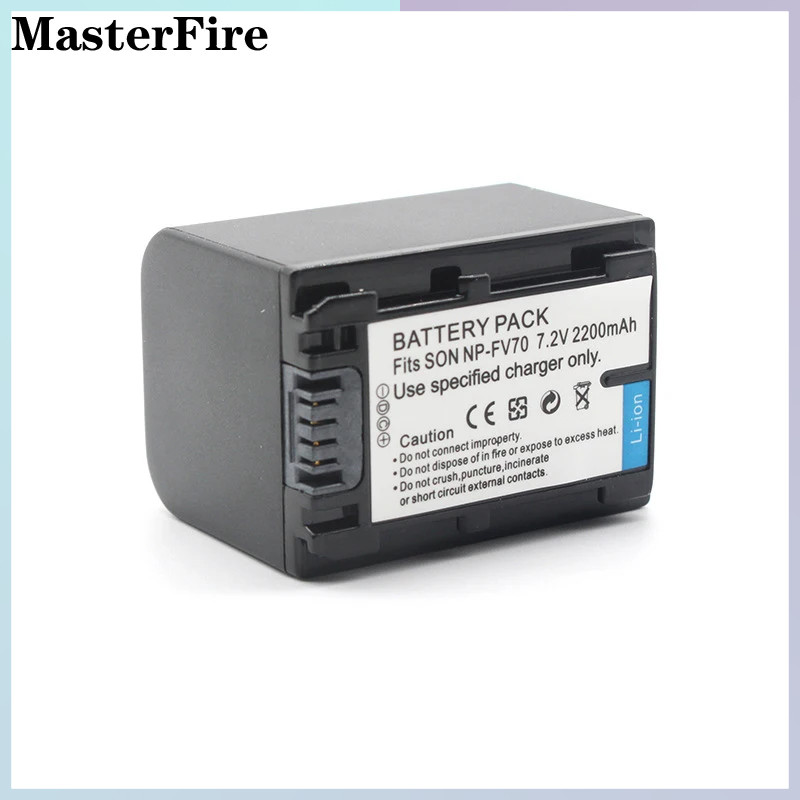 แบตเตอรี่ Li-Ion ชาร์จไฟได้7.2V 2200mAh NPFV70 NP-FV70สำหรับ Sony NP-FV50 FV30 HDR-PJ820E 610E ...