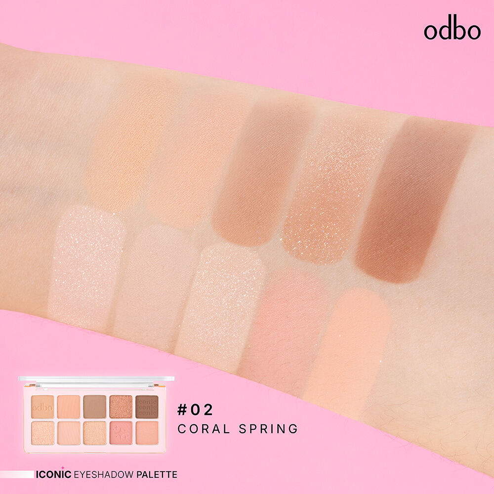 ODBO Iconic Eyeshadow Palette 7g โอดีบีโอ พาเลทอายแชโดว์ 10 เฉดสี. | Shopee Thailand