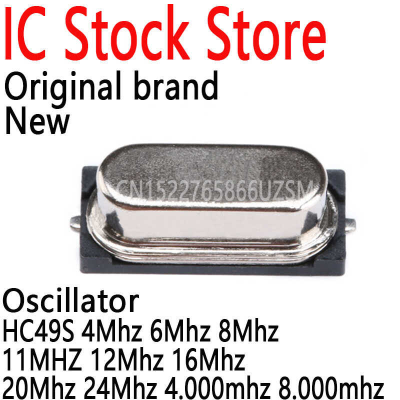 เครื่องกำเนิดสัญญาณสั่น Hc49s คริสตัลควอตซ์ SMD 4Mhz 6Mhz 8Mhz 11Mhz 12Mhz 16Mhz 24Mhz 4.000Mhz ...