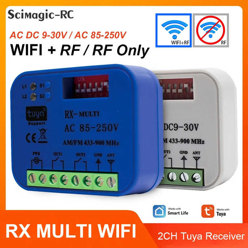 Universal RX Multi WIFI ประตูโรงรถรีโมทคอนโทรลตัวรับสัญญาณ 2Ch Con ...