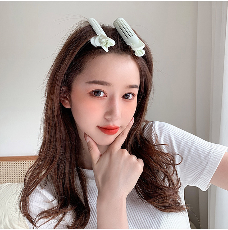 4 ชิ้น Lazy Bangs คลิปดัดผม - Self-Adhesive Salon Hairdressing Curler ...