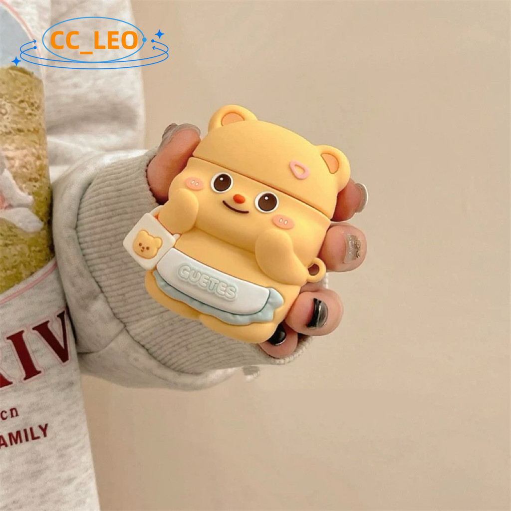 For EDIFIER W260NC Case Clear Soft Case Cute Butter Bear Silicone Soft ...