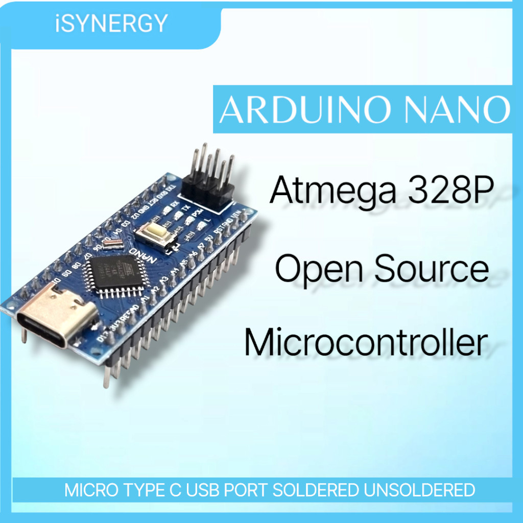 Arduino Nano ATmega328P CH340 คอนโทรลเลอร ์ USB Micro / Type C | Shopee ...
