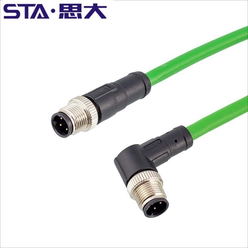 M12 4-Core Male to RJ45 Aviation Plug ProfinetEtherCat Ethernet Cable D ...