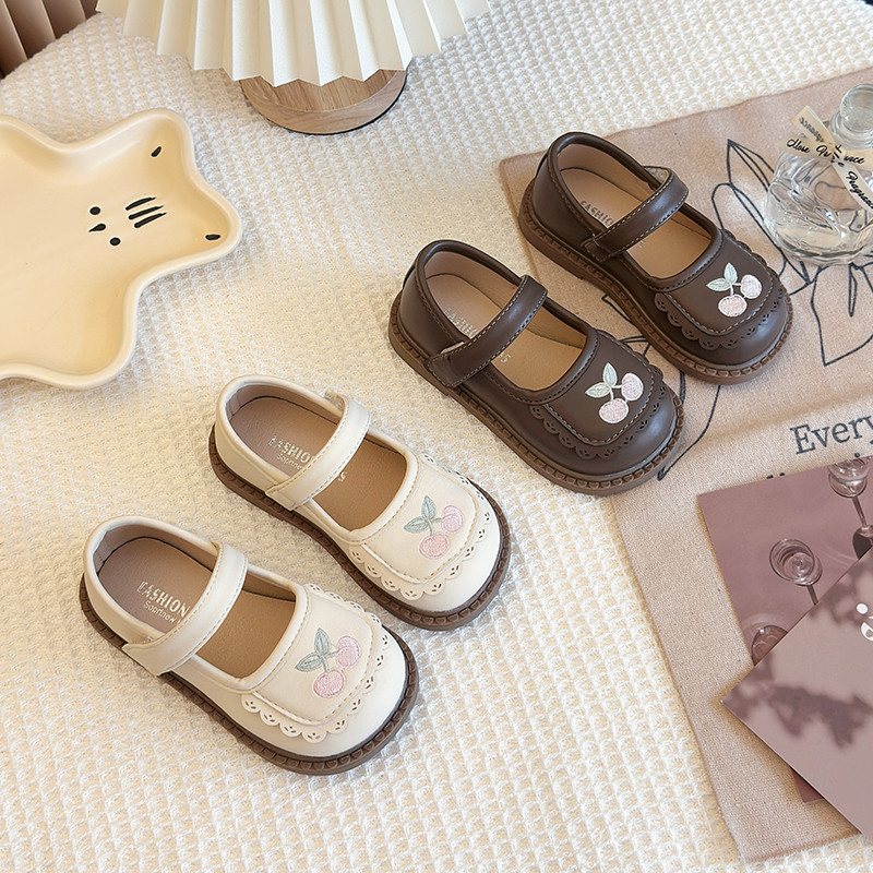 ฤดูใบไม้ผลิฤดูใบไม้ร่วงหวานสาวน้อยรองเท้าหนังเก๋ปักเด็กรองเท้าเจ้าหญิง ...