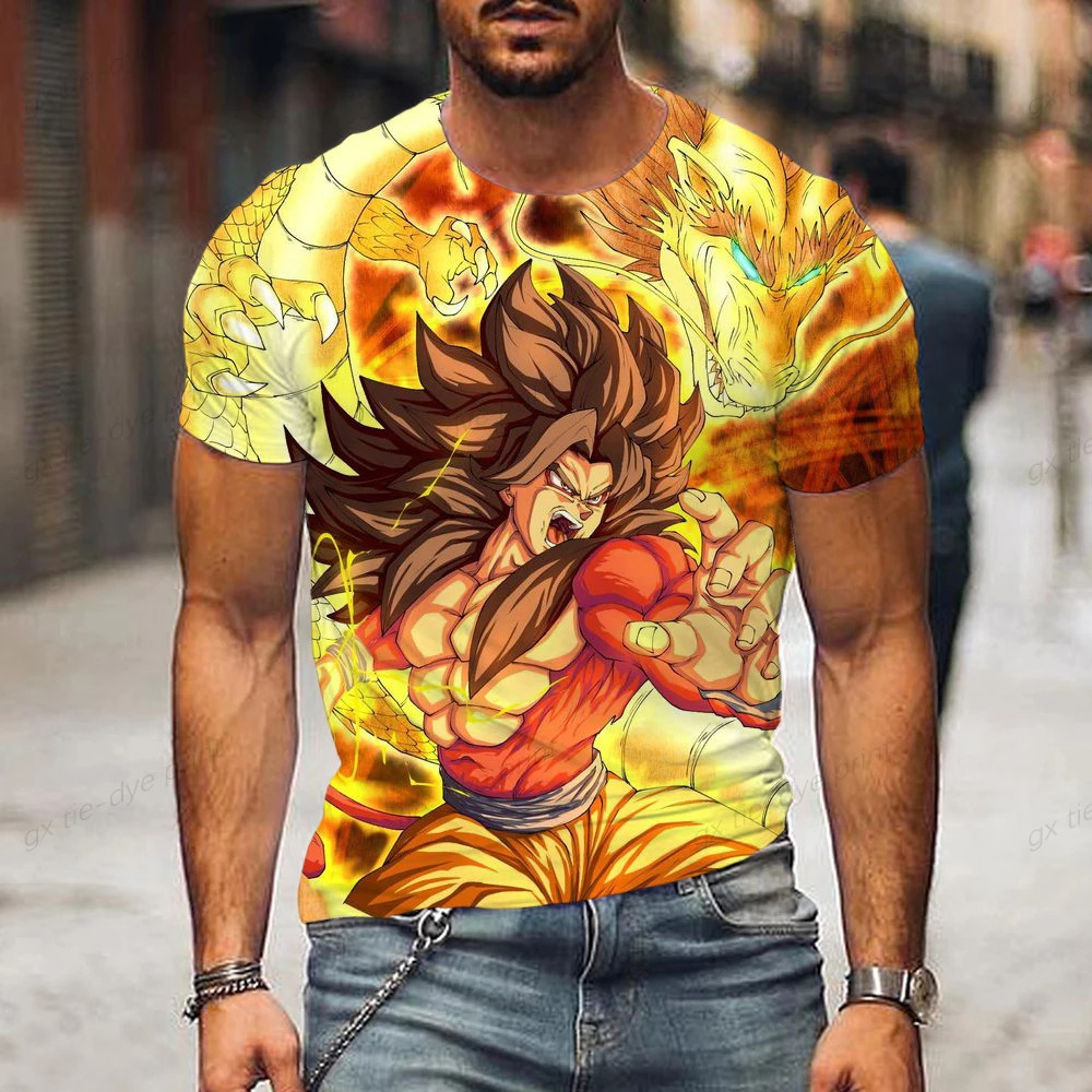อะนิเมะใหม่ Dragon Ball Z เสื้อยืดเด็ก Tops Vegeta Men Essentials Hip ...