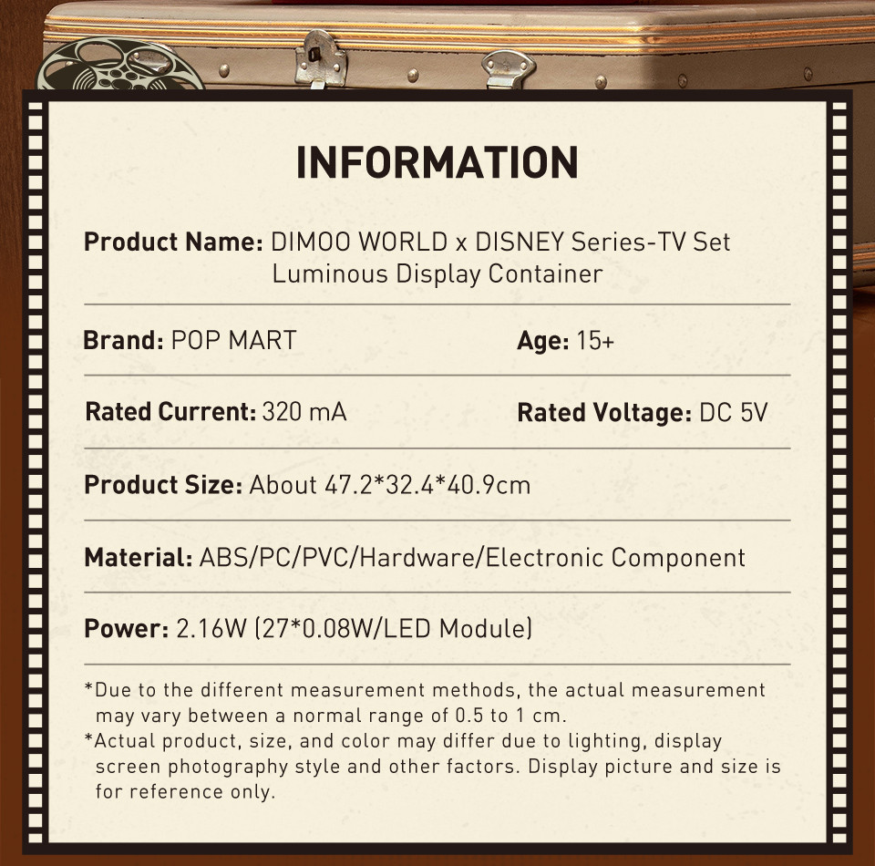 Pop MART DIMOO WORLD X DISNEY Series-TV Set Luminous Display Container ...