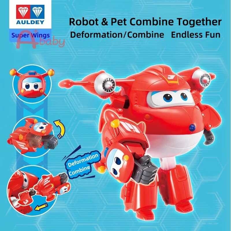 Super Wings Big & Petของเล่นฟิกเกอร์หุ่นยนต์เครื่องบิน Jett Dizzy ...