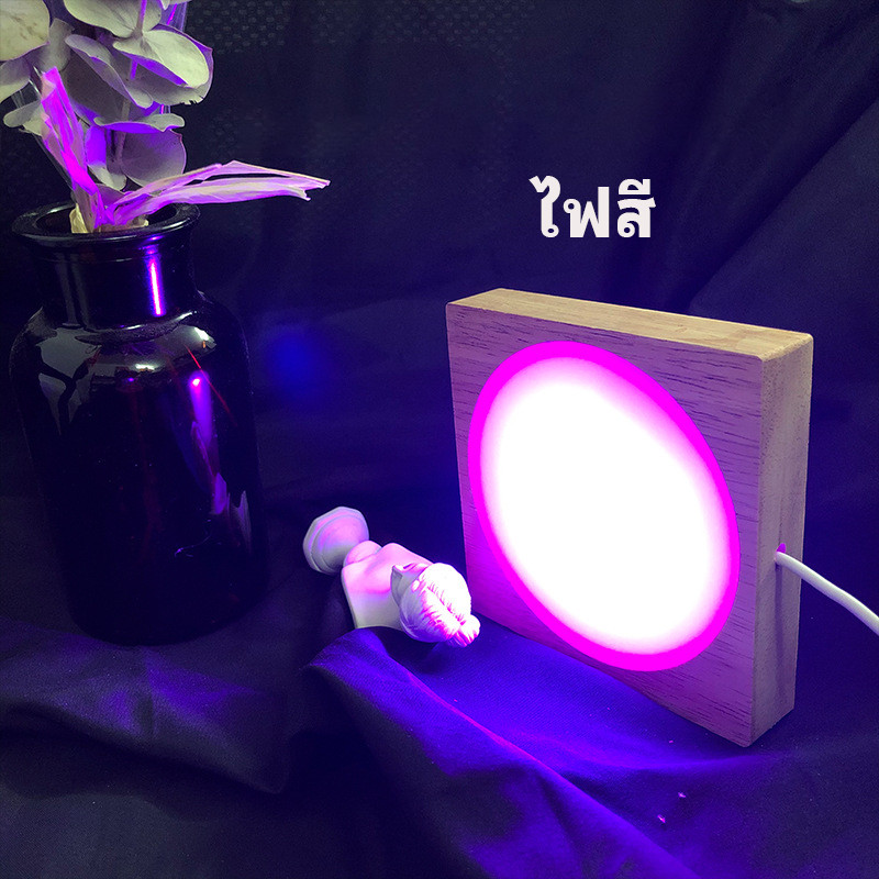 Yonii LED 6/8 / 10CM ฐานไม้เนื้อแข็ง, ไฟกลางคืนคริสตัลไม้เนื้อแข็ง, หัว ...