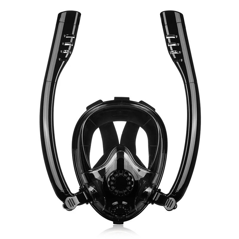 Professional Double Tube Silicone Full Face Snorkeling Diving Mask ...