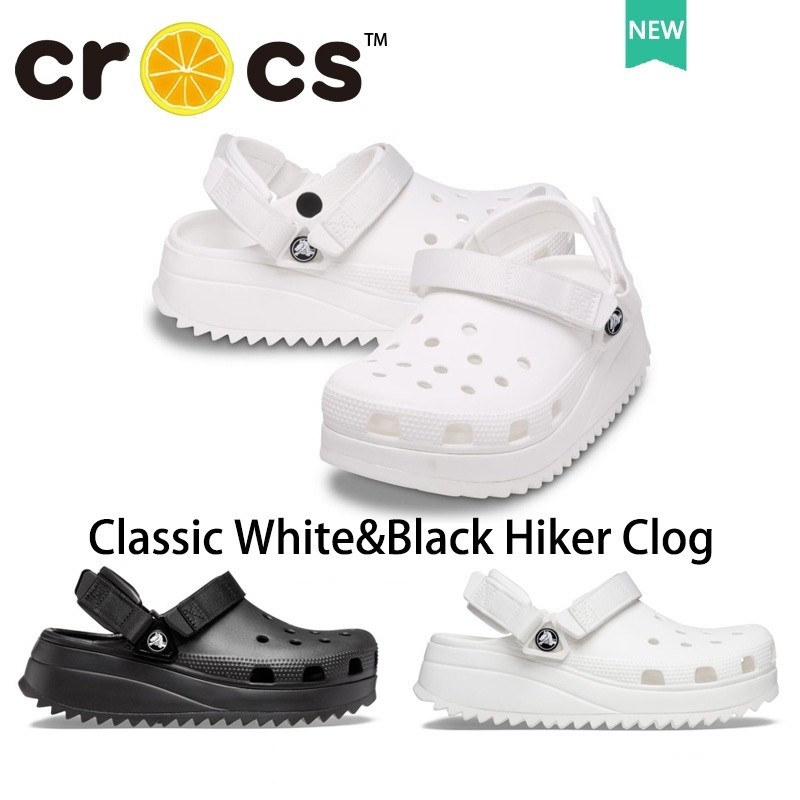 croc แท้ pure white&black hiker clog cross เหมาะกับเดินชายหาดกลางแจ้ง ...