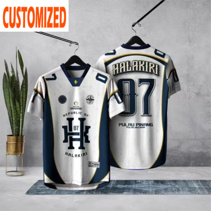 ฟรีชื่อที่กําหนดเองหมายเลขเสื้อ Halakiri Penang Nfl ใส่เสื้อ Bersulam ...
