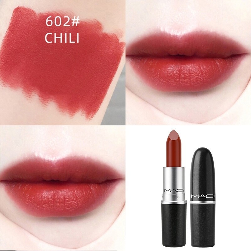 ♞MAC powder kiss lipstickลิปสติกเนื้อแมท/ลิปสติกเพิ่มความชุ่มชื้น #108 ...