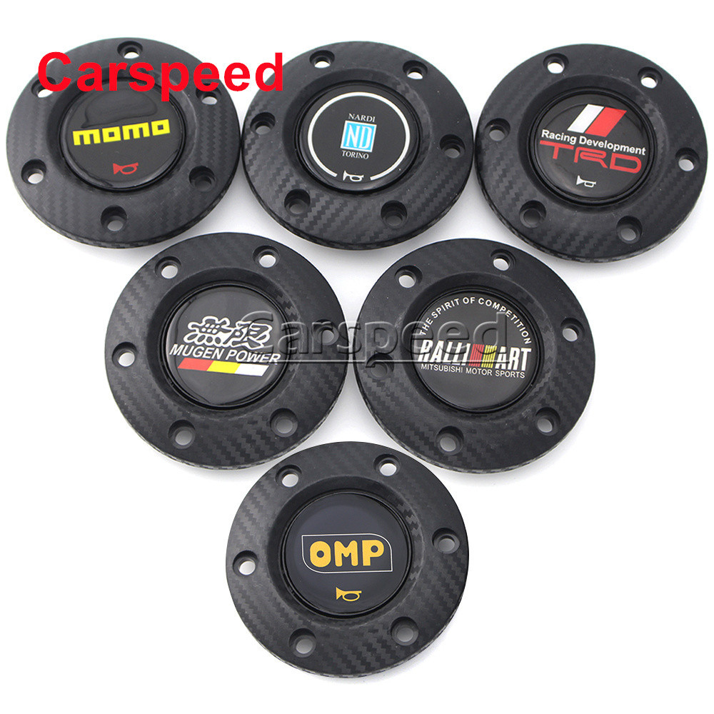 Mugen MOMO OMP Nardi Ralliart TRD จัดแต่งทรงผมรถ Racing พวงมาลัยฮอร์นปุ่มกดลําโพงควบคุมพลาสติก ...