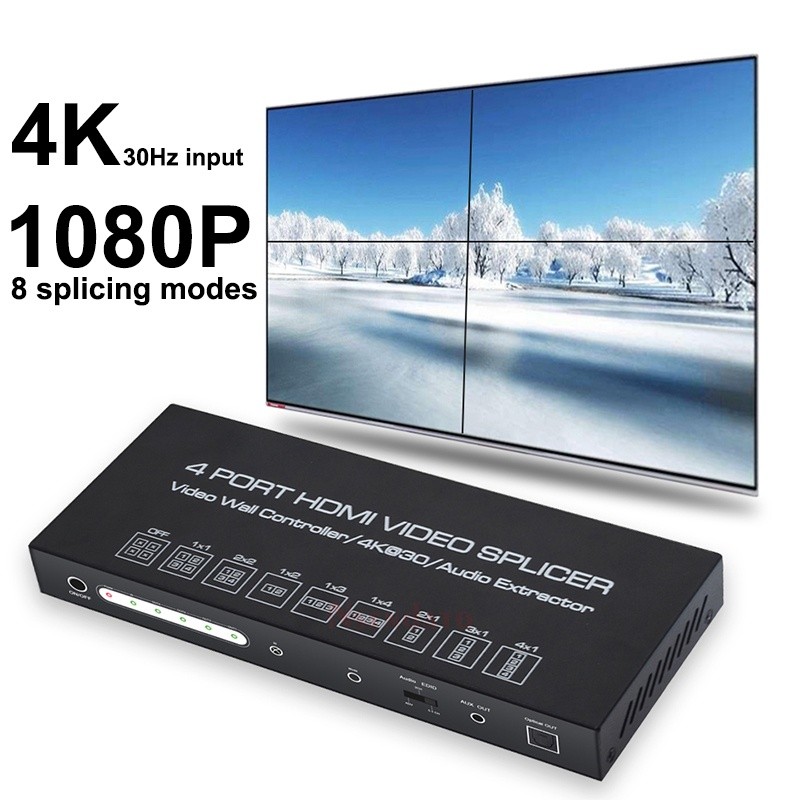 ในสต็อก 4K 2X2 Video Wall Controller Multi Screen โปรเซสเซอร์ทีวี Splicer กล่อง 1x2 1x3 1x4 2x1 ...