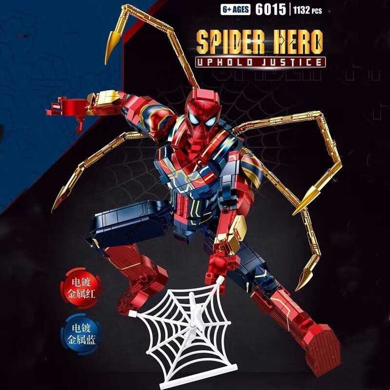 superhero Spider 6015 Man mecha doll assembly block boy armored toy 8 ...