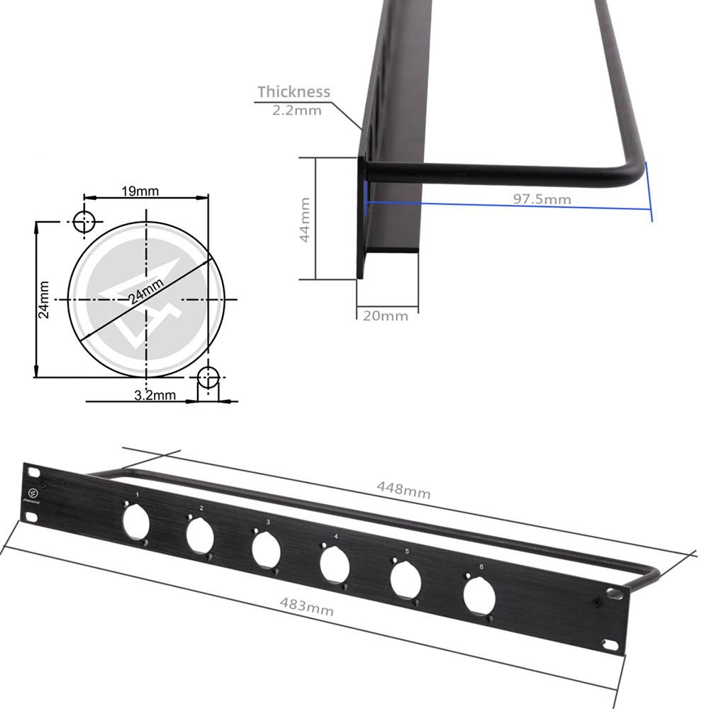 8 12 16 Way D Type Rack Patch แผง 1U ตู้ BNC SDI XLR ชายหญิง 6.35 ...