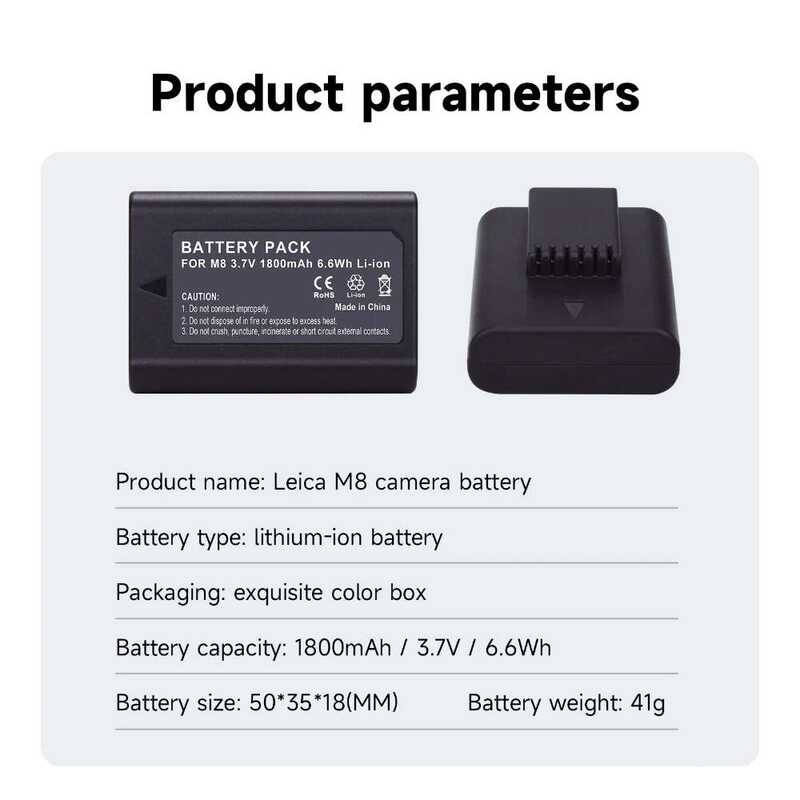 ️ Palo อะไหล่แบตเตอรี่กล้อง3.7V Leica 1-8ชิ้นกล้อง M8.2 M9 M9-P Mm ME M-E M8 Bp-Scl1แบตเตอรี่1 ...