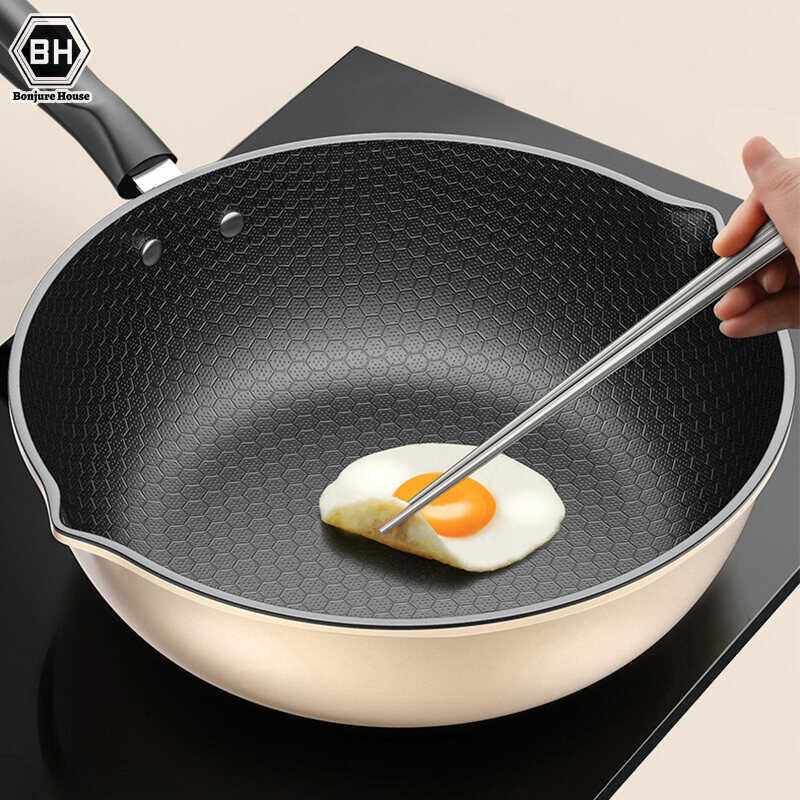 Honeycomb Wok, Non-Stick Pan, Household Wok, Induction Cooker, Special ...