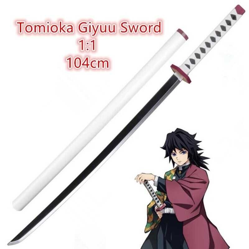 104Cm Tomioka Giyuu Katana 1:1 Demon Slayer Cosplay Sword Anime Ninja ...