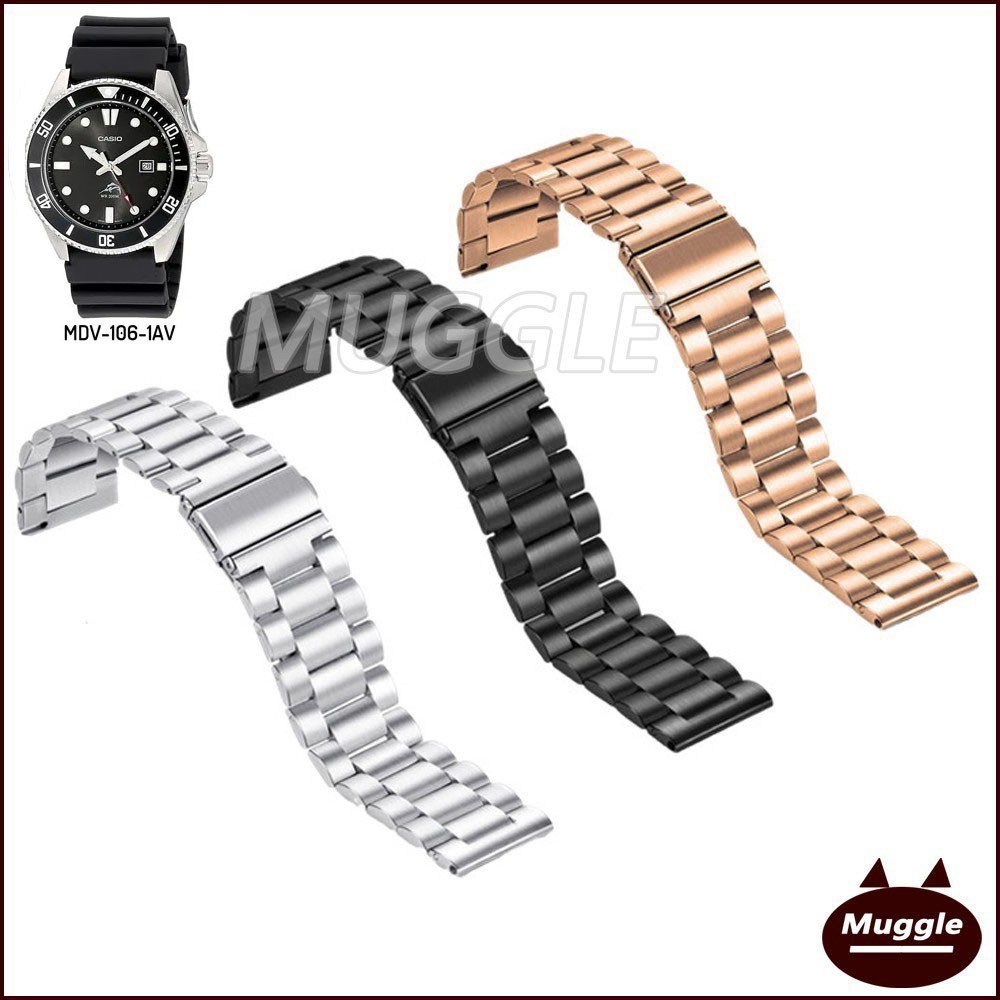 สาย Casio นาฬิกาข้อมือ Duro 200 MDV-106-1 สายนาฬิกาข้อมือสแตนเลส CASIO ...