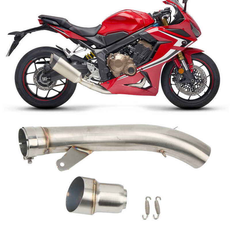 Motorcycle Exhaust Middle Link Tube Stainless Steel Replacement For ...