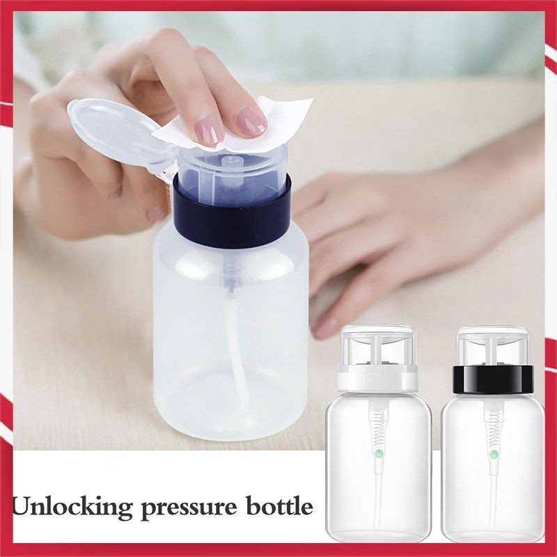 ในสต็อก 200ML กดเล็บปั๊มขวด UV Gel Removal Liquid พลาสติก Subpackage กด ...