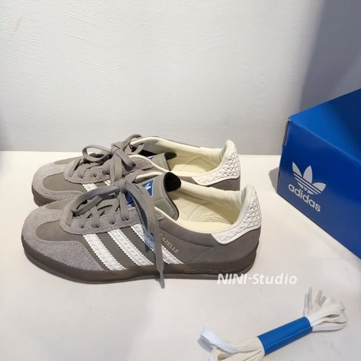 [ACS I KUN] Adidas Originals Gazelle Indoor Grey White Casual Shoes ...