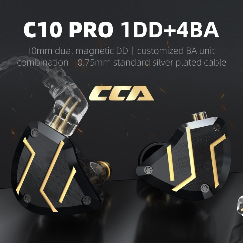 Cca C10 Pro 4BA+1DD ชุดหูฟังอินเอียร์ HiFi ตัดเสียงรบกวน สําหรับ CCA C12 C10 CA16 KZ ZS10 Pro ...