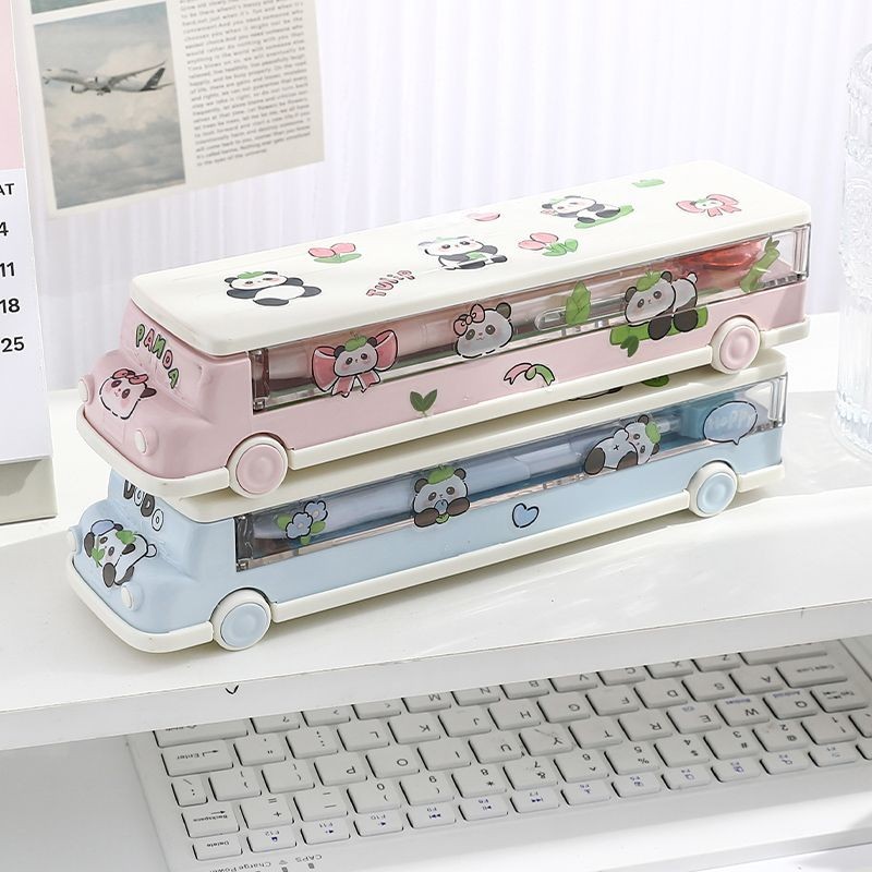 กล ่ องเครื ่ องเขียนแพนด ้ า กล ่ องเก ็ บดินสอความจุขนาดใหญ ่ สองชั ้ ...