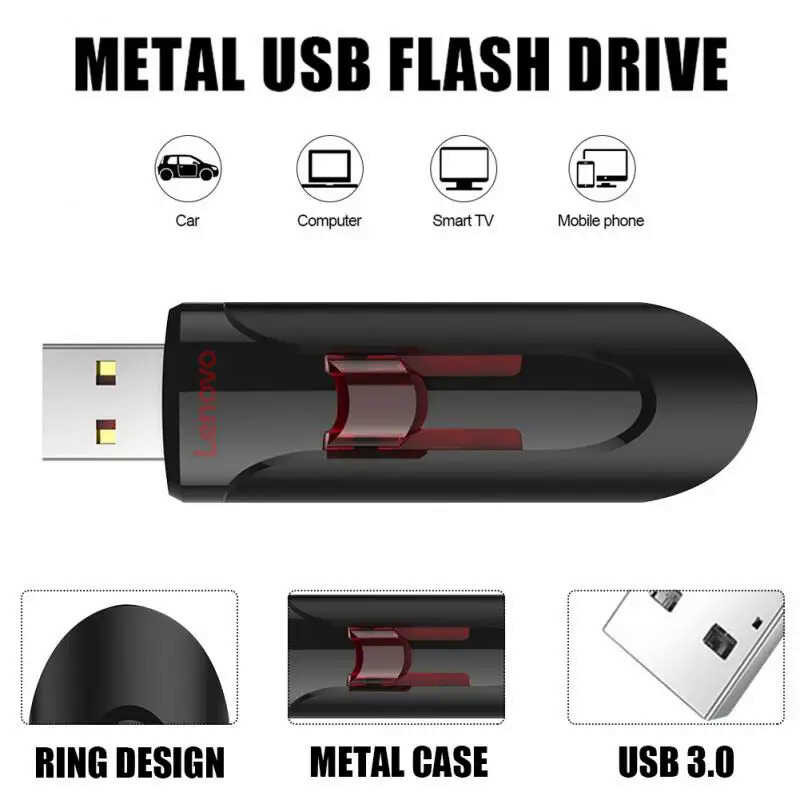 Flash Lenovo 64TB High Speed 3.0 Pen Drive Transfer 520 mb/s Metal ...