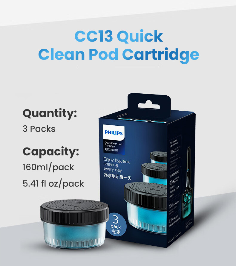 Philips CC13 Shaver Cleansing Fluid Quick Clean Pod Cartridge 3 แพ็ค ...