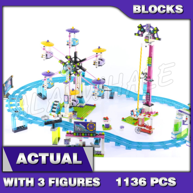 1136pcs Friends Heartlake Girls Amusement Park Roller Coaster Ferris ...