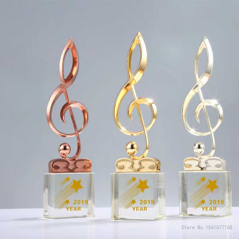 Custom Music Symbol Crystal Trophy Letter Medals นักร้องยอดเยี่ยม, การ ...