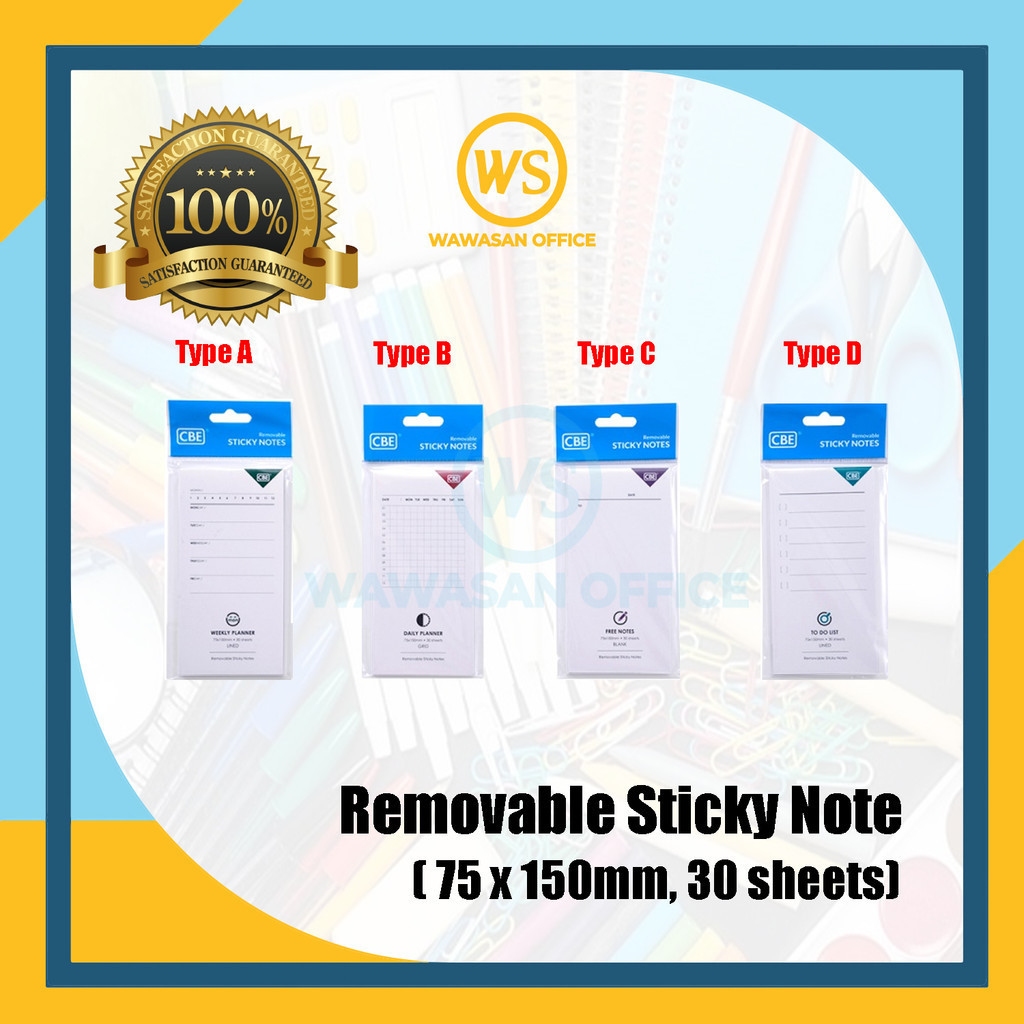 Cbe Sticky Note แบบถอดได้ / Stick Note / Memo Pad (วางแผนรายวัน / วาง ...