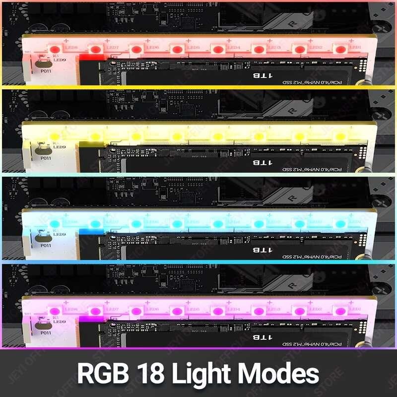 PCIe JEYI RGB 4.0 NVMe Adapter,NVMe to PCI-E M.2 SSD X16 X8 X4 Adapter Card,Supports 2280 Sizes ...