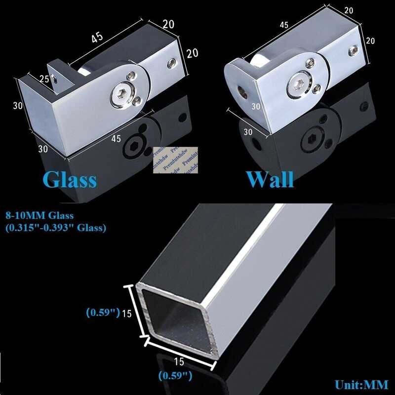 Wall-To-Glass Shower Enclosure Fixing Square Bar Bracket Swaying ...