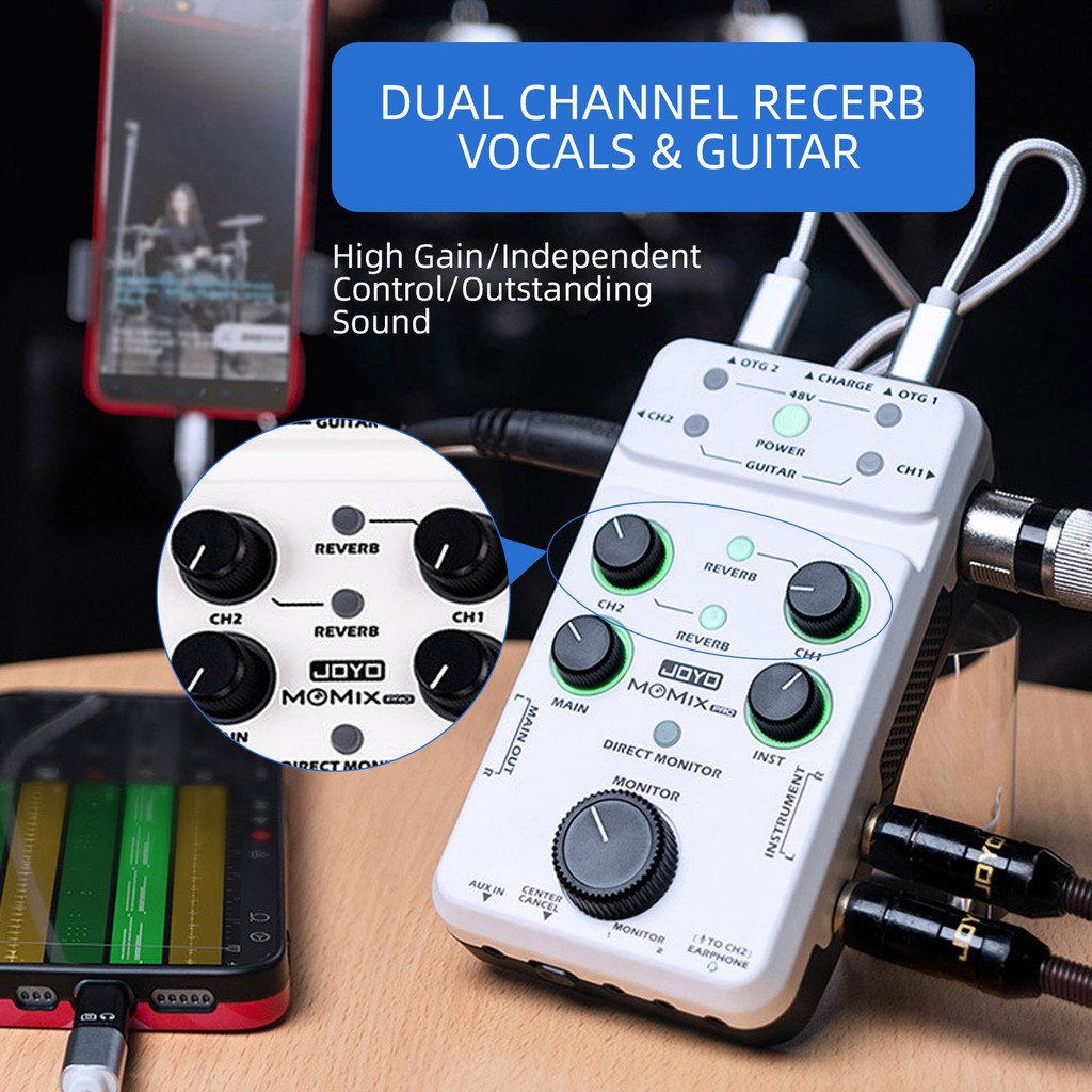 JOYO MOMIX PRO Audio Mixer โทรศัพท์ Type-C ขับเคลื่อนอินเทอร์เฟซเสียง ...
