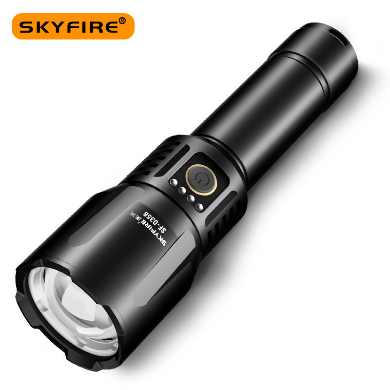 Skyfire 2022 High Lumens LED ยุทธวิธีไฟฉาย Type-C USB ชาร ์ จสปอตไลท ์ Floodlights กันน ้ ํากลาง ...